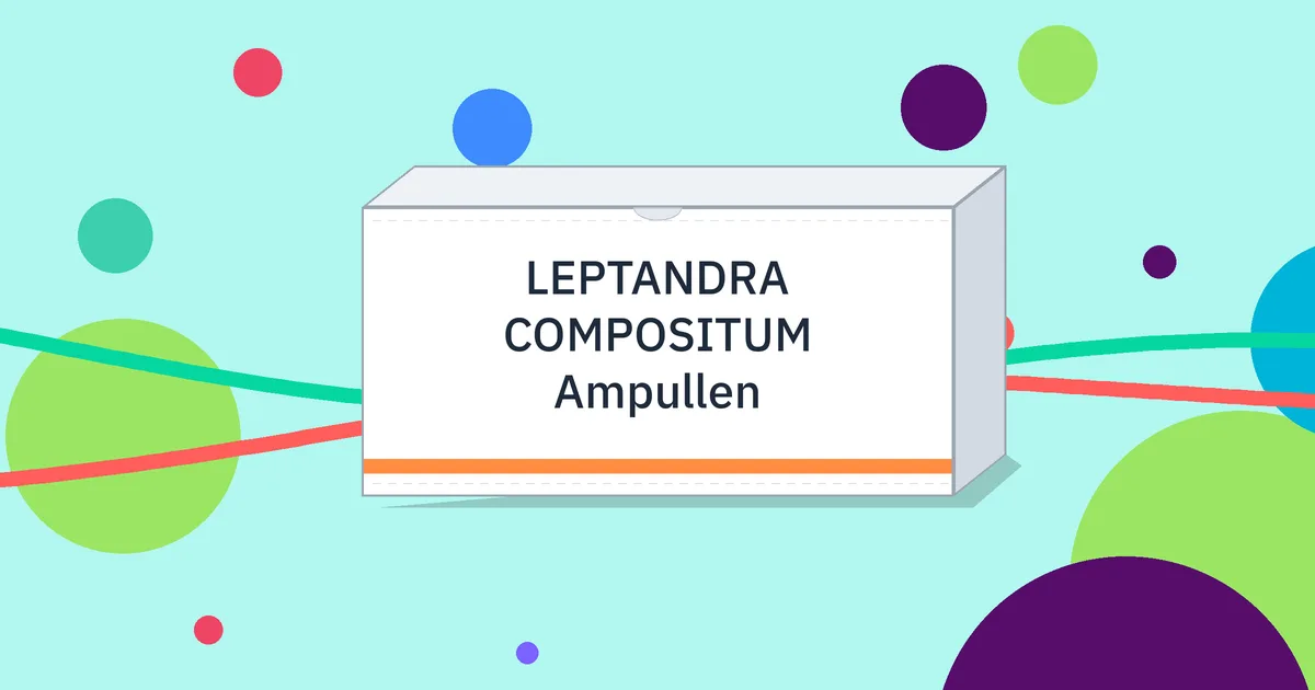 Symbolbild: Packung mit der Aufschrift LEPTANDRA COMPOSITUM Ampullen (PZN 04313457) – Verfügbarkeit und Bezug in Apotheken in Frankfurt am Main
