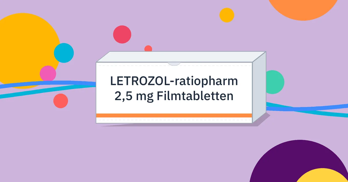 Symbolbild: Packung mit der Aufschrift LETROZOL-ratiopharm 2,5 mg Filmtabletten (PZN 07747245) – Verfügbarkeit und Bezug in Apotheken in Frankfurt am Main