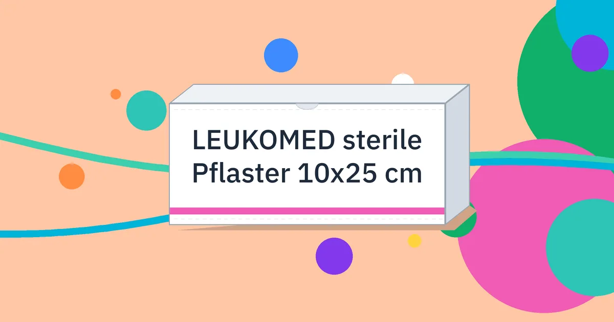 Symbolbild: Packung mit der Aufschrift LEUKOMED sterile Pflaster 10x25 cm (PZN 12657082) – Verfügbarkeit und Bezug in Apotheken in Frankfurt am Main