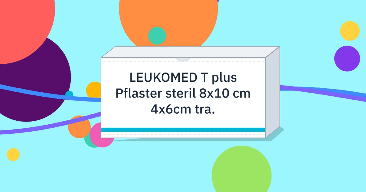 Symbolbild: Packung mit der Aufschrift LEUKOMED T plus Pflaster steril 8x10 cm 4x6cm tra. (PZN 18259721) – Verfügbarkeit und Bezug in Apotheken in Frankfurt am Main
