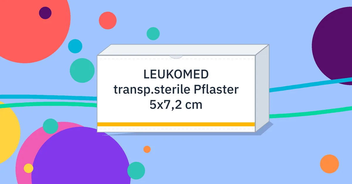 Symbolbild: Packung mit der Aufschrift LEUKOMED transp.sterile Pflaster 5x7,2 cm (PZN 15316269) – Verfügbarkeit und Bezug in Apotheken in Frankfurt am Main