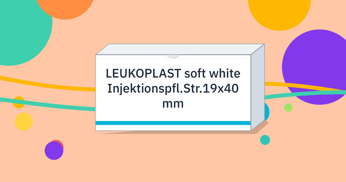 Symbolbild: Packung mit der Aufschrift LEUKOPLAST soft white Injektionspfl.Str.19x40 mm (PZN 20157666) – Verfügbarkeit und Bezug in Apotheken in Frankfurt am Main