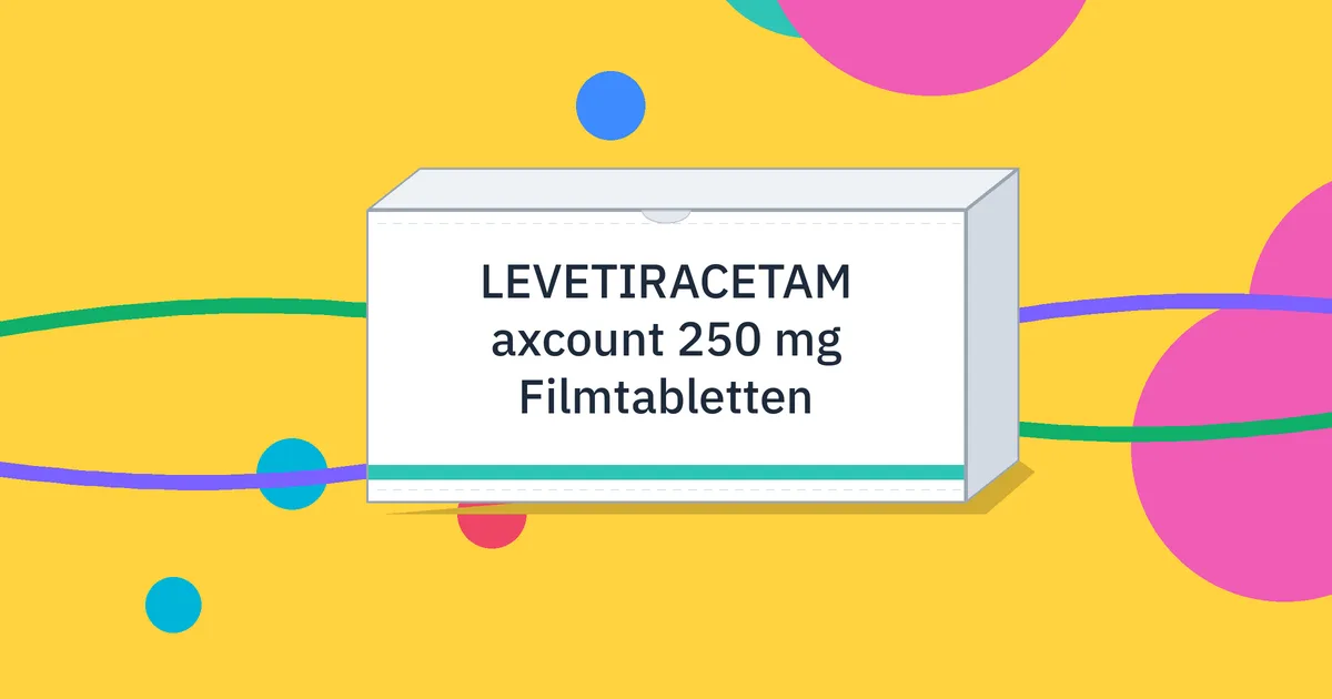 Symbolbild: Packung mit der Aufschrift LEVETIRACETAM axcount 250 mg Filmtabletten (PZN 10342948) – Verfügbarkeit und Bezug in Apotheken in Frankfurt am Main