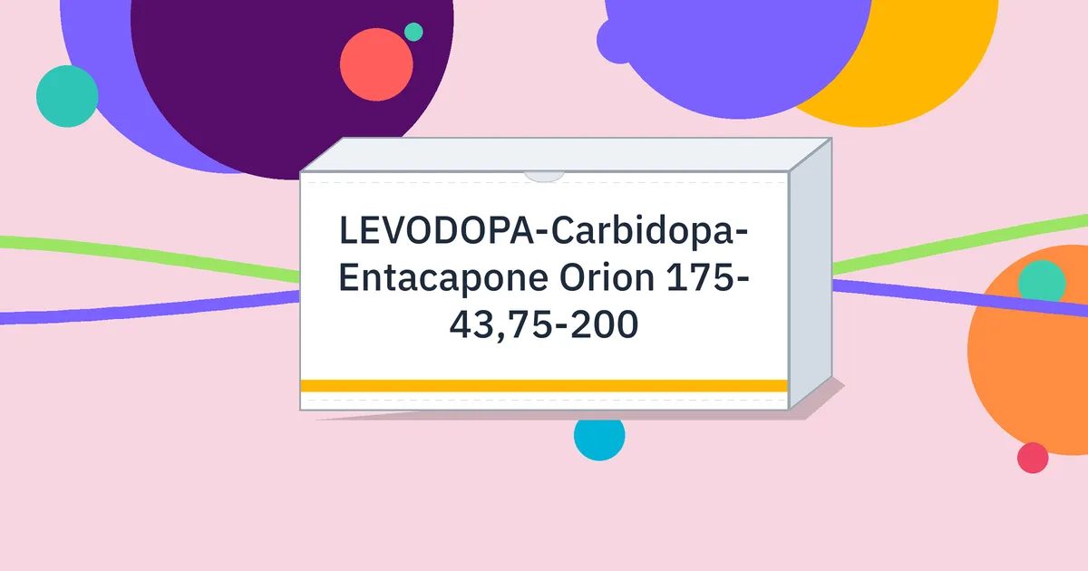 Symbolbild: Packung mit der Aufschrift LEVODOPA-Carbidopa-Entacapone Orion 175-43,75-200 (PZN 10018337) – Verfügbarkeit und Bezug in Apotheken in Frankfurt am Main