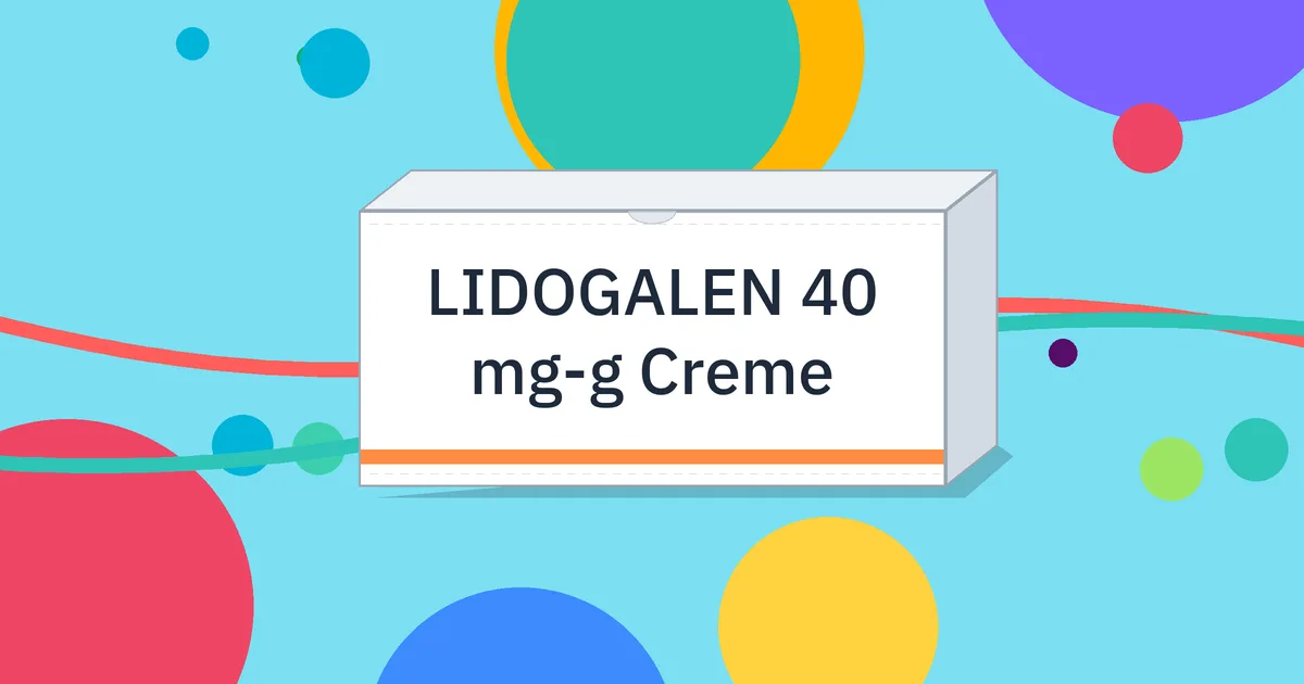 Symbolbild: Packung mit der Aufschrift LIDOGALEN 40 mg-g Creme (PZN 13868510) – Verfügbarkeit und Bezug in Apotheken in Frankfurt am Main