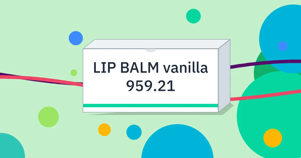 Symbolbild: Packung mit der Aufschrift LIP BALM vanilla 959.21 (PZN 16731792) – Verfügbarkeit und Bezug in Apotheken in Frankfurt am Main