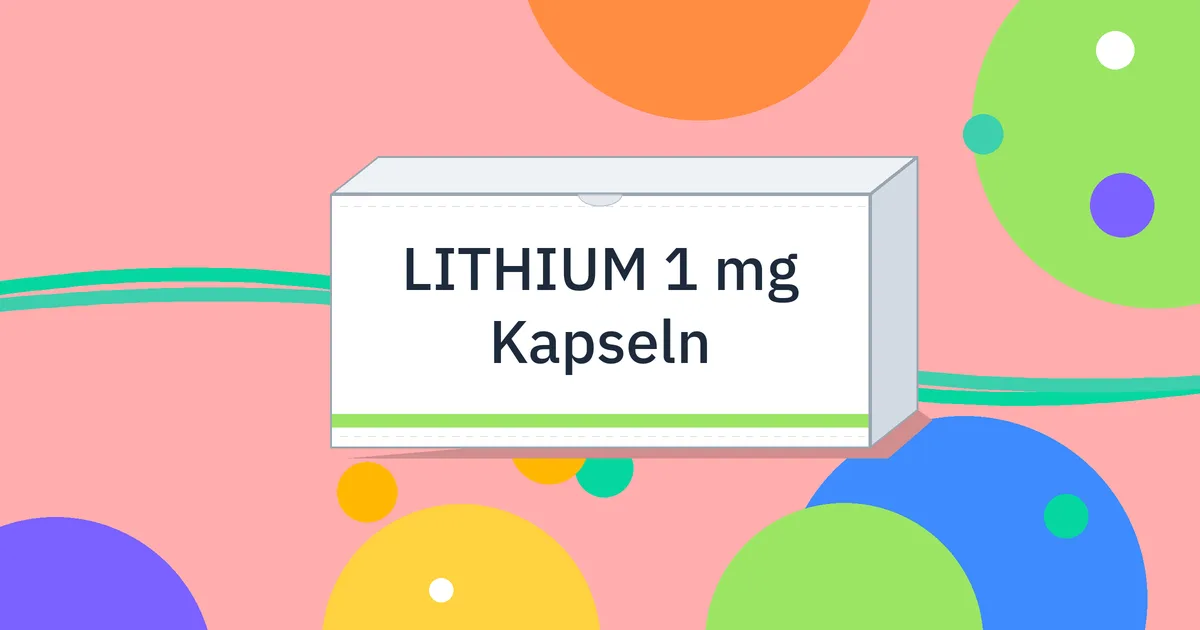 Symbolbild: Packung mit der Aufschrift LITHIUM 1 mg Kapseln (PZN 20349294) – Verfügbarkeit und Bezug in Apotheken in Frankfurt am Main