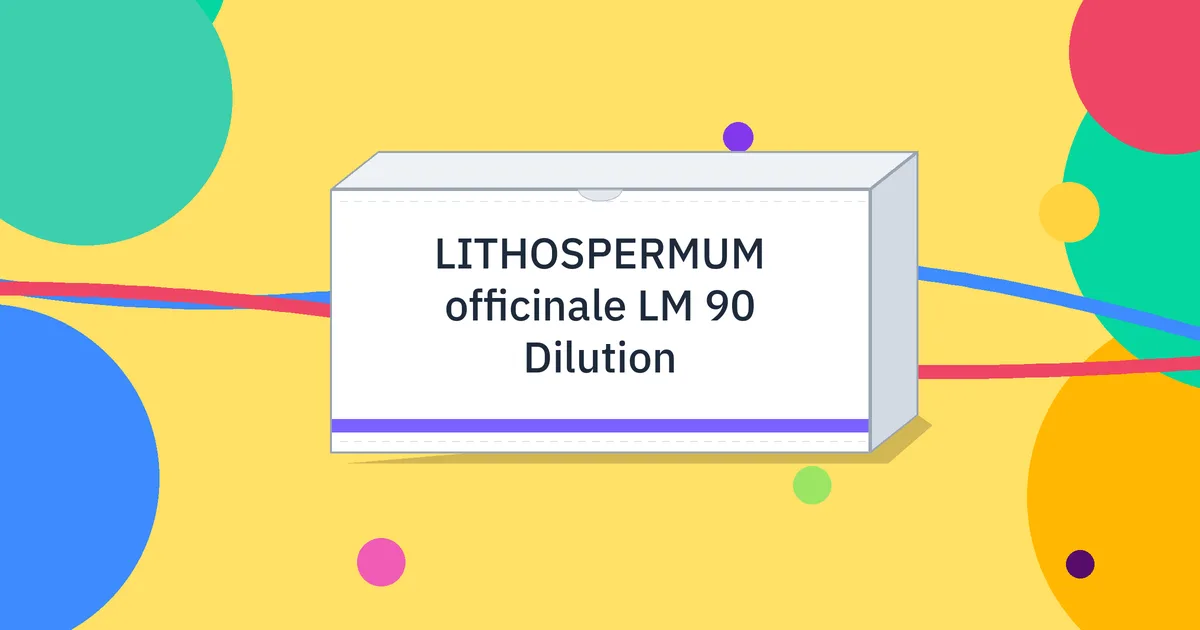 Symbolbild: Packung mit der Aufschrift LITHOSPERMUM officinale LM 90 Dilution (PZN 13532282) – Verfügbarkeit und Bezug in Apotheken in Frankfurt am Main