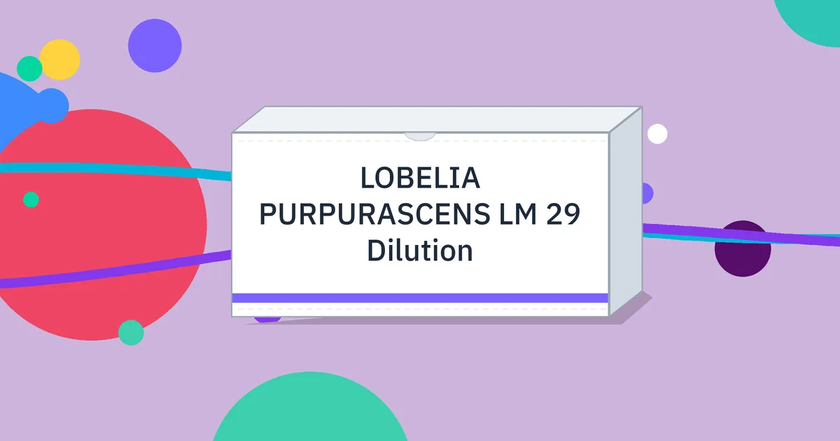 Symbolbild: Packung mit der Aufschrift LOBELIA PURPURASCENS LM 29 Dilution (PZN 13534513) – Verfügbarkeit und Bezug in Apotheken in Frankfurt am Main