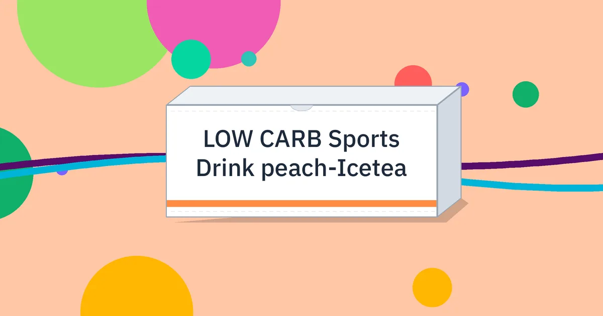 Symbolbild: Packung mit der Aufschrift LOW CARB Sports Drink peach-Icetea (PZN 14039023) – Verfügbarkeit und Bezug in Apotheken in Frankfurt am Main