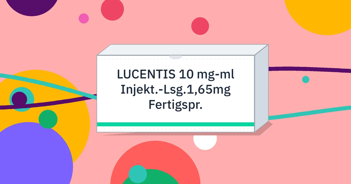 Symbolbild: Packung mit der Aufschrift LUCENTIS 10 mg-ml Injekt.-Lsg.1,65mg Fertigspr. (PZN 17545620) – Verfügbarkeit und Bezug in Apotheken in Frankfurt am Main