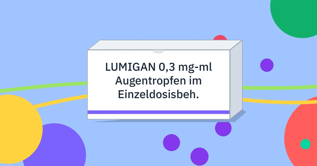 Symbolbild: Packung mit der Aufschrift LUMIGAN 0,3 mg-ml Augentropfen im Einzeldosisbeh. (PZN 14241144) – Verfügbarkeit und Bezug in Apotheken in Frankfurt am Main