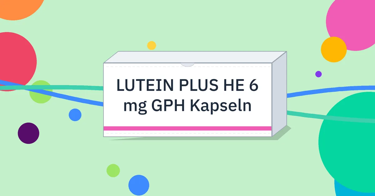 Symbolbild: Packung mit der Aufschrift LUTEIN PLUS HE 6 mg GPH Kapseln (PZN 03167781) – Verfügbarkeit und Bezug in Apotheken in Frankfurt am Main