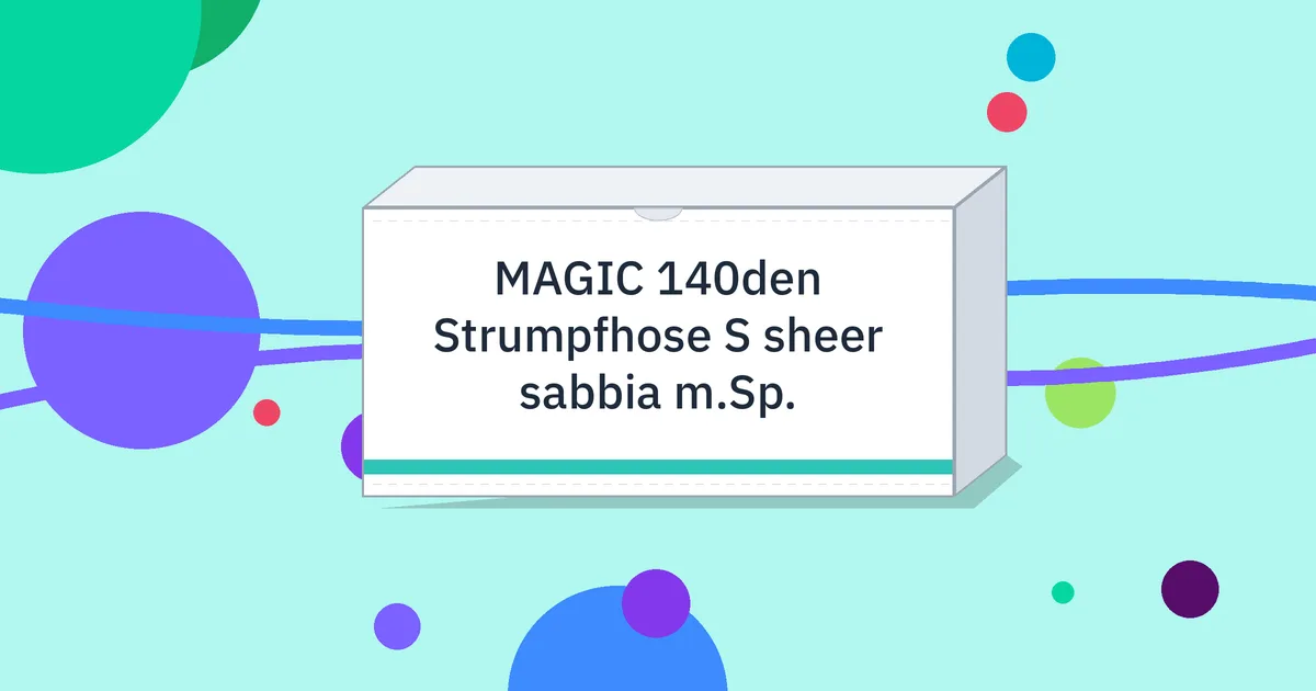 Symbolbild: Packung mit der Aufschrift MAGIC 140den Strumpfhose S sheer sabbia m.Sp. (PZN 16181765) – Verfügbarkeit und Bezug in Apotheken in Frankfurt am Main