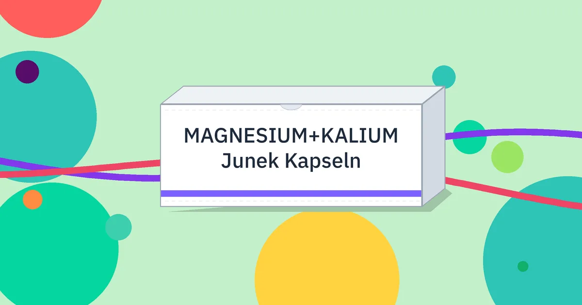 Symbolbild: Packung mit der Aufschrift MAGNESIUM+KALIUM Junek Kapseln (PZN 01645207) – Verfügbarkeit und Bezug in Apotheken in Frankfurt am Main