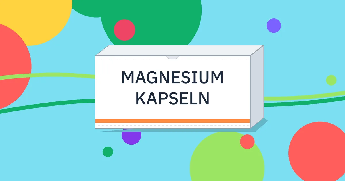 Symbolbild: Packung mit der Aufschrift MAGNESIUM KAPSELN (PZN 07575844) – Verfügbarkeit und Bezug in Apotheken in Frankfurt am Main