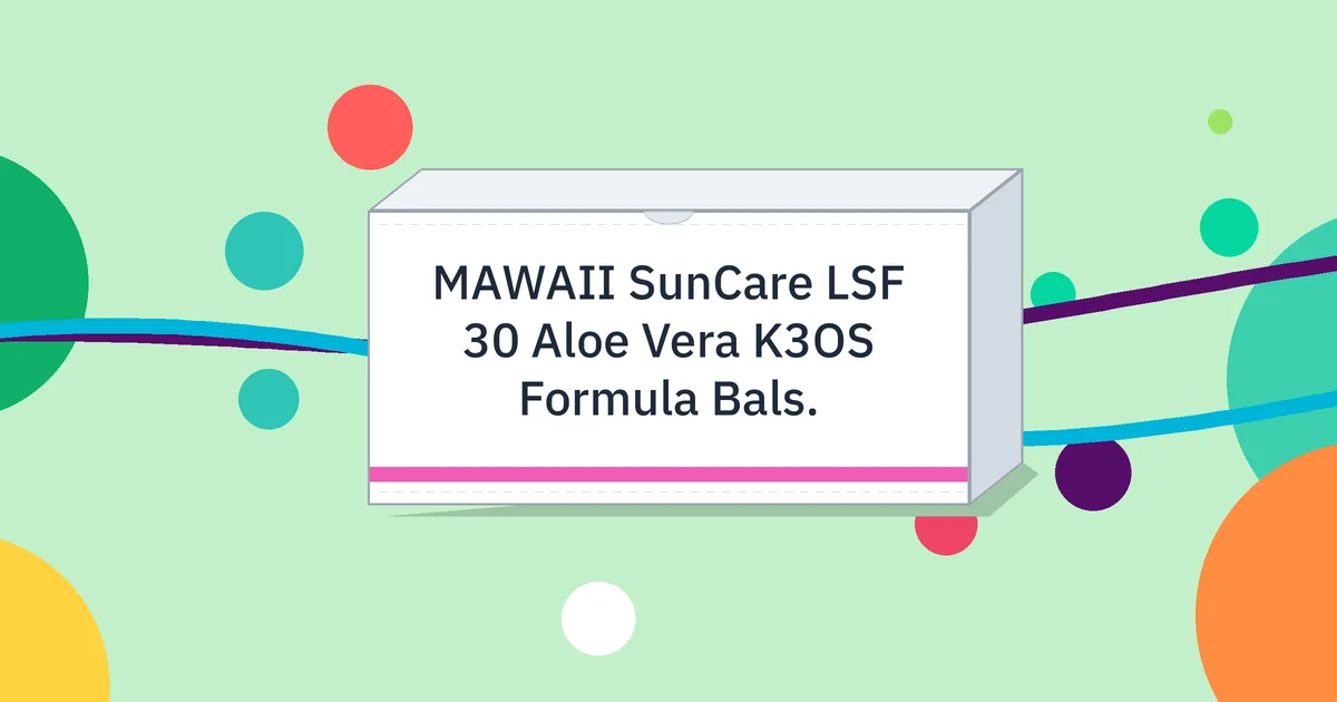 Symbolbild: Packung mit der Aufschrift MAWAII SunCare LSF 30 Aloe Vera K3OS Formula Bals. (PZN 14317752) – Verfügbarkeit und Bezug in Apotheken in Frankfurt am Main