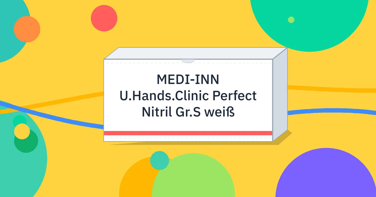 Symbolbild: Packung mit der Aufschrift MEDI-INN U.Hands.Clinic Perfect Nitril Gr.S weiß (PZN 10535162) – Verfügbarkeit und Bezug in Apotheken in Frankfurt am Main