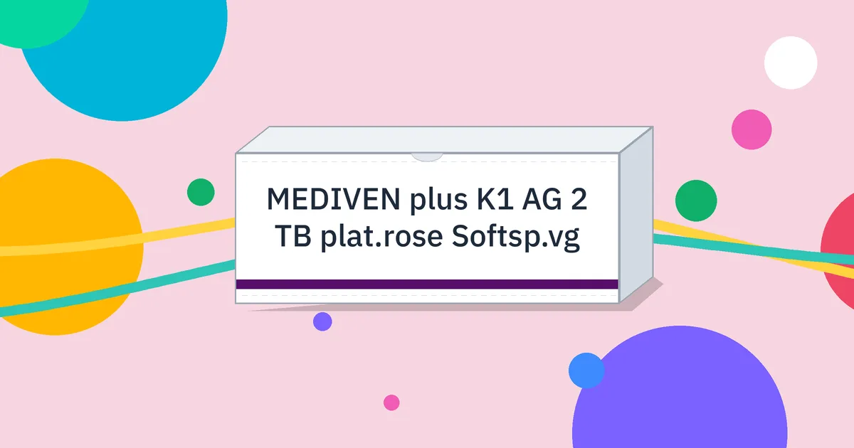 Symbolbild: Packung mit der Aufschrift MEDIVEN plus K1 AG 2 TB plat.rose Softsp.vg (PZN 15060166) – Verfügbarkeit und Bezug in Apotheken in Frankfurt am Main