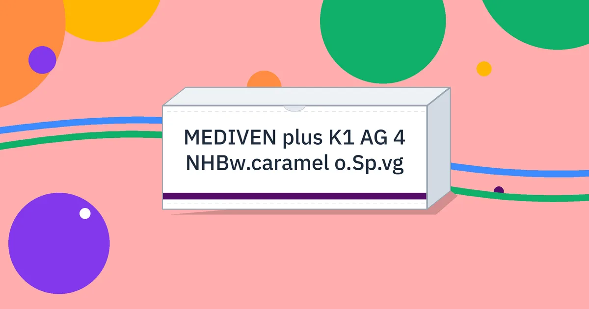 Symbolbild: Packung mit der Aufschrift MEDIVEN plus K1 AG 4 NHBw.caramel o.Sp.vg (PZN 15924141) – Verfügbarkeit und Bezug in Apotheken in Frankfurt am Main