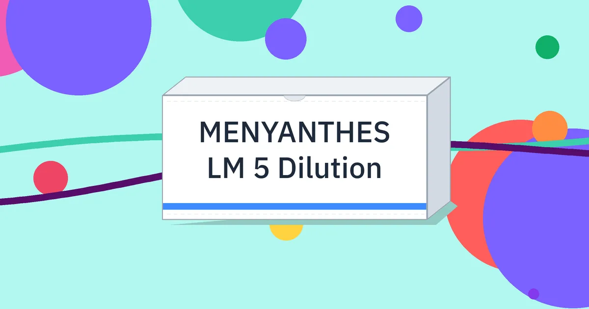 Symbolbild: Packung mit der Aufschrift MENYANTHES LM 5 Dilution (PZN 13605041) – Verfügbarkeit und Bezug in Apotheken in Frankfurt am Main