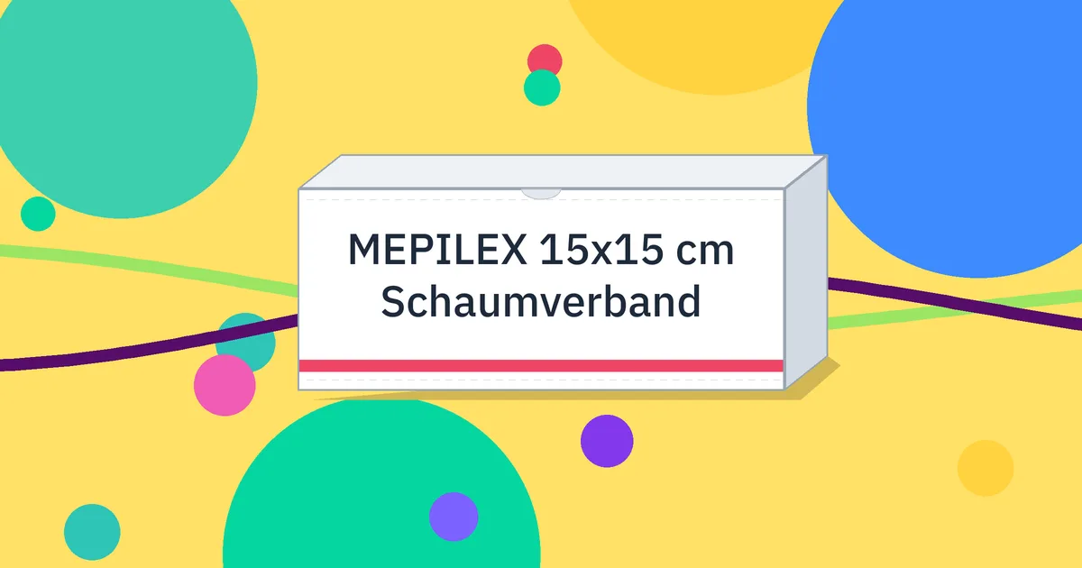 Symbolbild: Packung mit der Aufschrift MEPILEX 15x15 cm Schaumverband (PZN 13755705) – Verfügbarkeit und Bezug in Apotheken in Frankfurt am Main