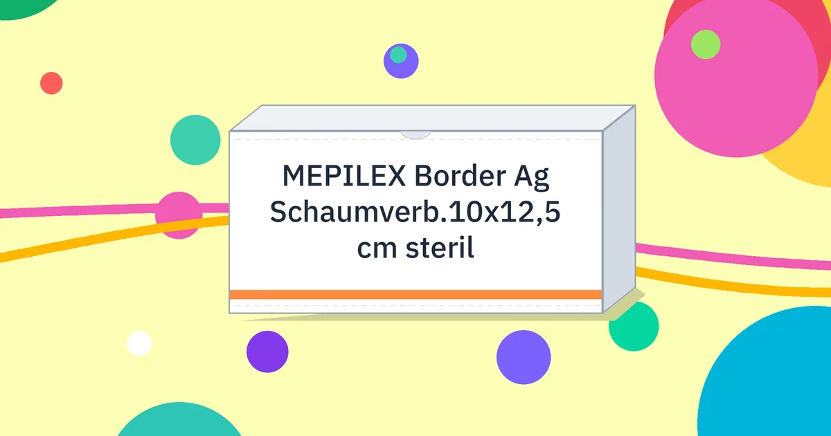 Symbolbild: Packung mit der Aufschrift MEPILEX Border Ag Schaumverb.10x12,5 cm steril (PZN 12898555) – Verfügbarkeit und Bezug in Apotheken in Frankfurt am Main