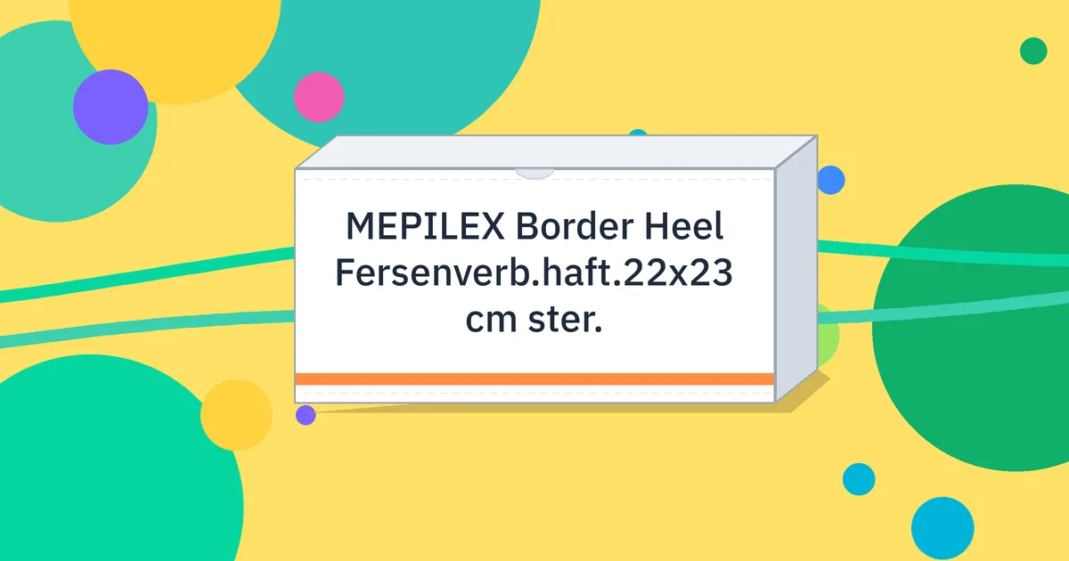 Symbolbild: Packung mit der Aufschrift MEPILEX Border Heel Fersenverb.haft.22x23 cm ster. (PZN 14170303) – Verfügbarkeit und Bezug in Apotheken in Frankfurt am Main