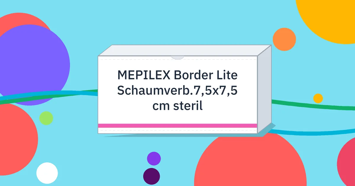 Symbolbild: Packung mit der Aufschrift MEPILEX Border Lite Schaumverb.7,5x7,5 cm steril (PZN 18034991) – Verfügbarkeit und Bezug in Apotheken in Frankfurt am Main