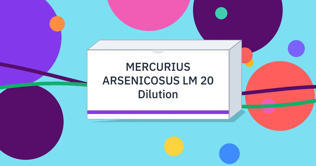 Symbolbild: Packung mit der Aufschrift MERCURIUS ARSENICOSUS LM 20 Dilution (PZN 13606170) – Verfügbarkeit und Bezug in Apotheken in Frankfurt am Main