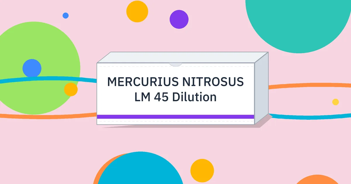 Symbolbild: Packung mit der Aufschrift MERCURIUS NITROSUS LM 45 Dilution (PZN 12952473) – Verfügbarkeit und Bezug in Apotheken in Frankfurt am Main