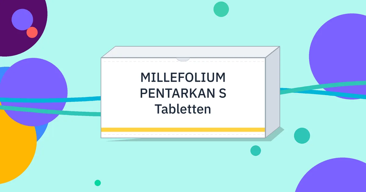 Symbolbild: Packung mit der Aufschrift MILLEFOLIUM PENTARKAN S Tabletten (PZN 00253959) – Verfügbarkeit und Bezug in Apotheken in Frankfurt am Main