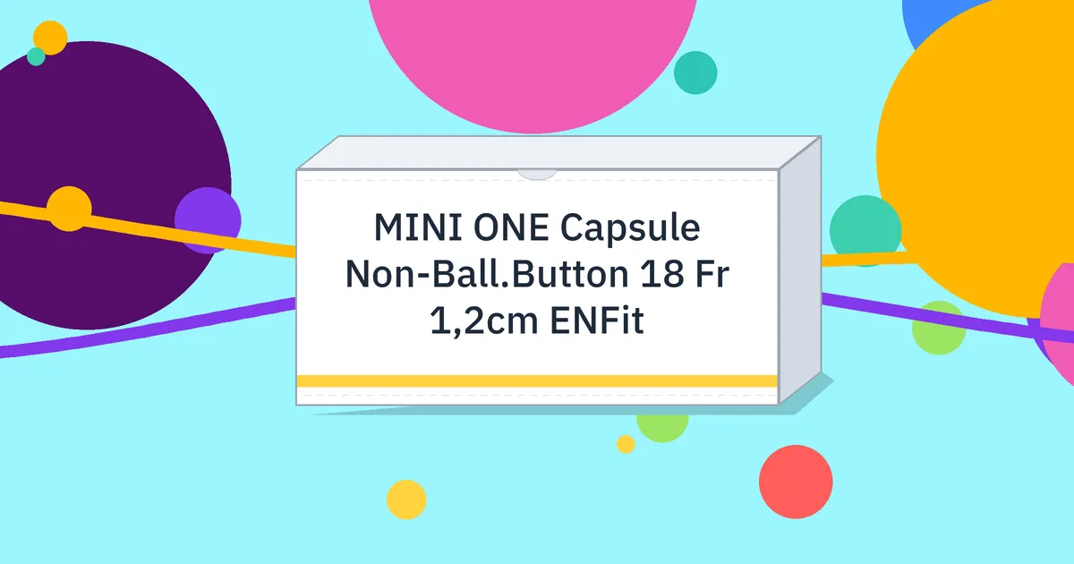 Symbolbild: Packung mit der Aufschrift MINI ONE Capsule Non-Ball.Button 18 Fr 1,2cm ENFit (PZN 14344068) – Verfügbarkeit und Bezug in Apotheken in Frankfurt am Main