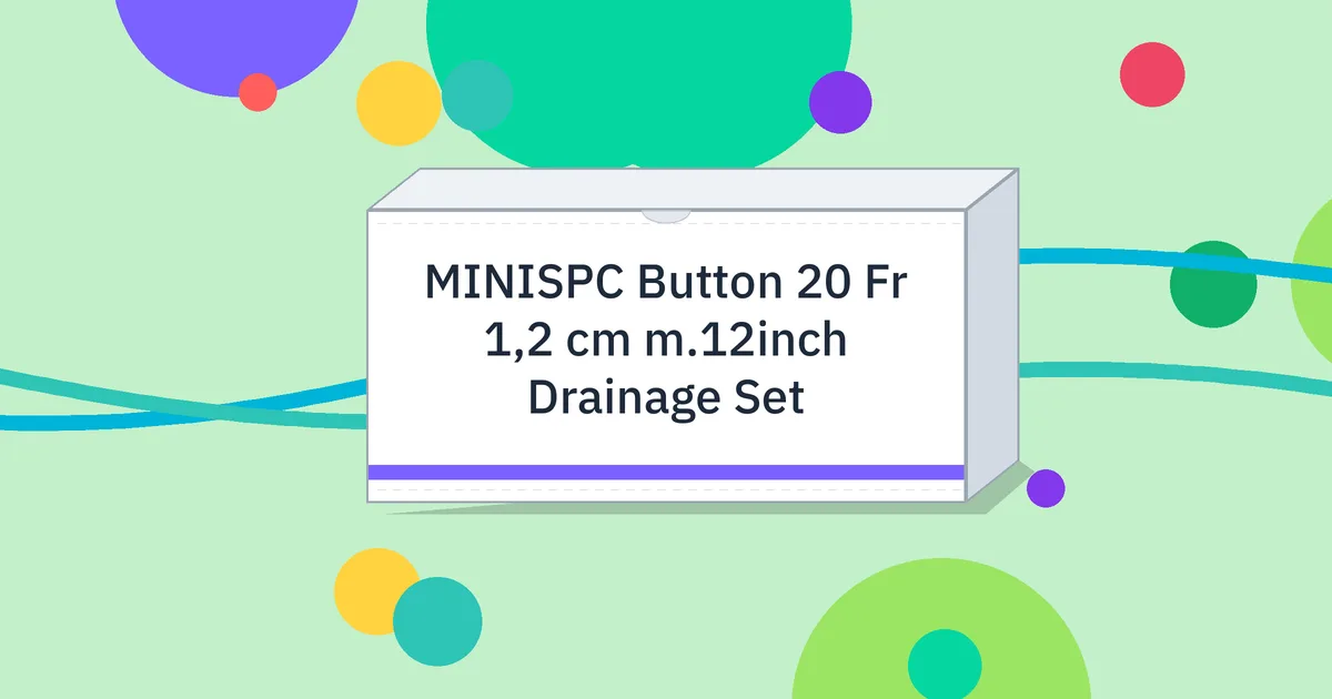 Symbolbild: Packung mit der Aufschrift MINISPC Button 20 Fr 1,2 cm m.12inch Drainage Set (PZN 20821153) – Verfügbarkeit und Bezug in Apotheken in Frankfurt am Main