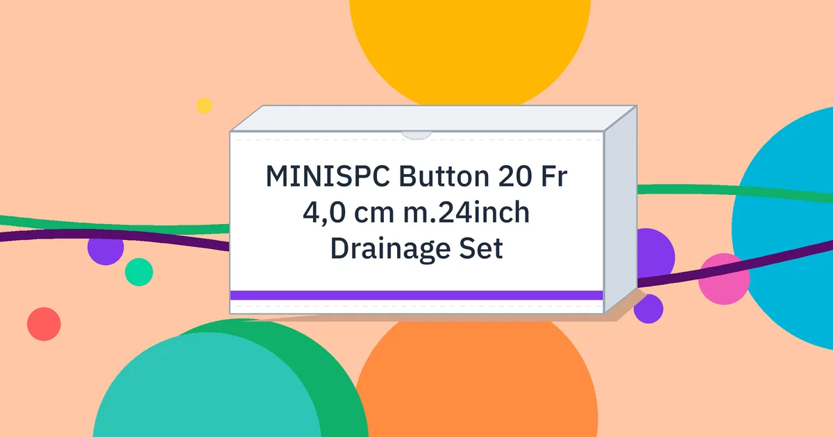 Symbolbild: Packung mit der Aufschrift MINISPC Button 20 Fr 4,0 cm m.24inch Drainage Set (PZN 20822388) – Verfügbarkeit und Bezug in Apotheken in Frankfurt am Main