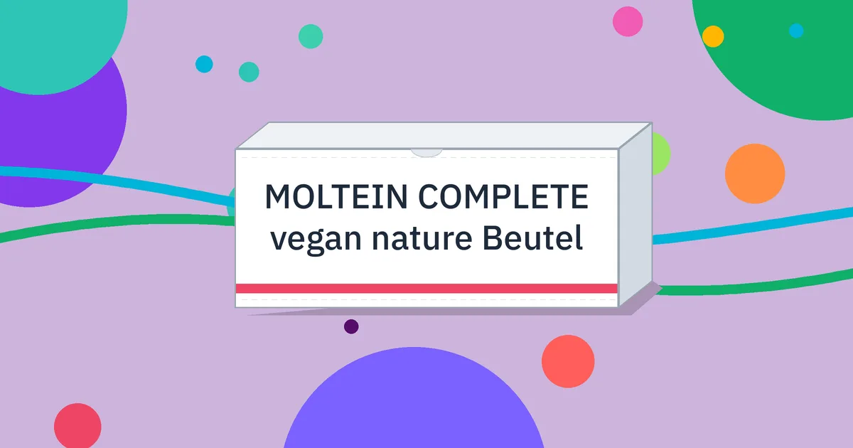 Symbolbild: Packung mit der Aufschrift MOLTEIN COMPLETE vegan nature Beutel (PZN 19557805) – Verfügbarkeit und Bezug in Apotheken in Frankfurt am Main