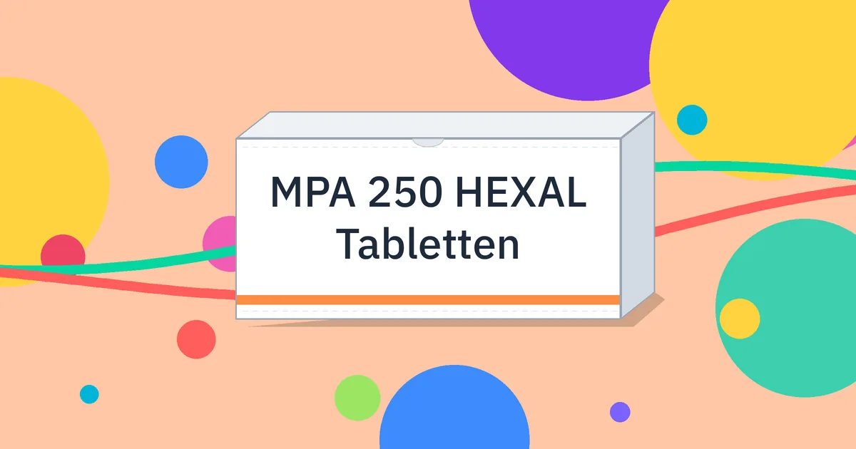 Symbolbild: Packung mit der Aufschrift MPA 250 HEXAL Tabletten (PZN 03255835) – Verfügbarkeit und Bezug in Apotheken in Frankfurt am Main