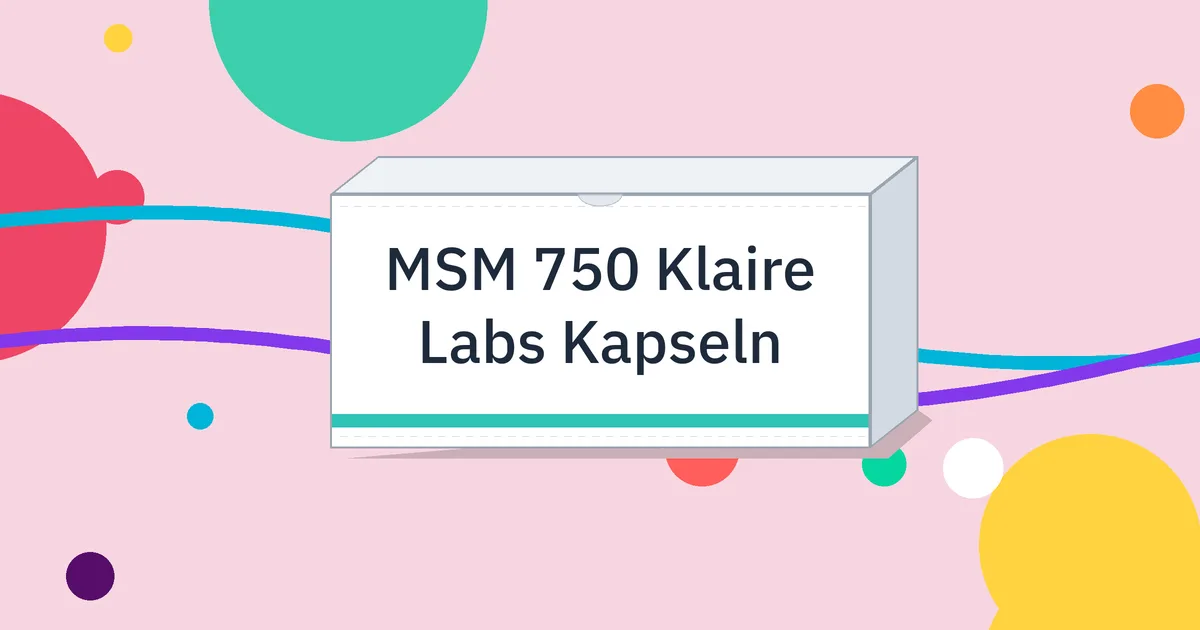 Symbolbild: Packung mit der Aufschrift MSM 750 Klaire Labs Kapseln (PZN 17531138) – Verfügbarkeit und Bezug in Apotheken in Frankfurt am Main