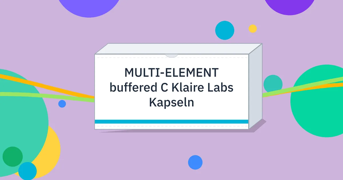Symbolbild: Packung mit der Aufschrift MULTI-ELEMENT buffered C Klaire Labs Kapseln (PZN 17283841) – Verfügbarkeit und Bezug in Apotheken in Frankfurt am Main