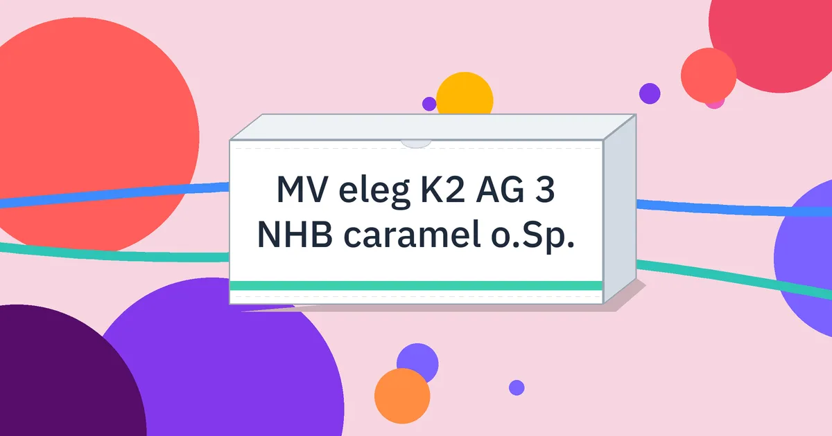 Symbolbild: Packung mit der Aufschrift MV eleg K2 AG 3 NHB caramel o.Sp. (PZN 15730980) – Verfügbarkeit und Bezug in Apotheken in Frankfurt am Main