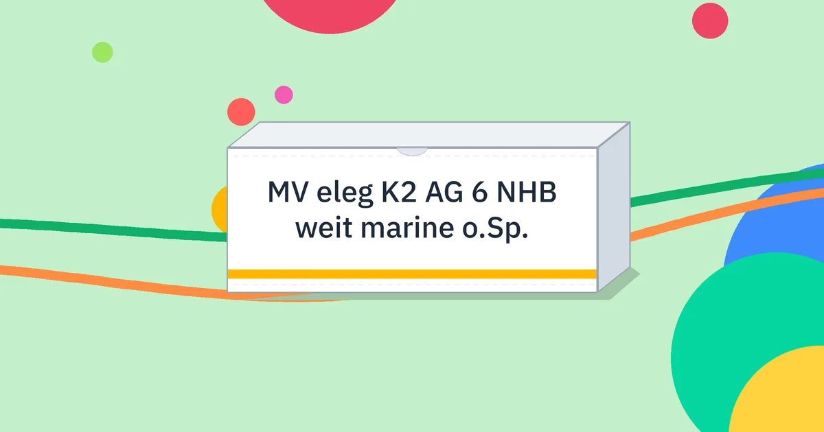 Symbolbild: Packung mit der Aufschrift MV eleg K2 AG 6 NHB weit marine o.Sp. (PZN 15729505) – Verfügbarkeit und Bezug in Apotheken in Frankfurt am Main