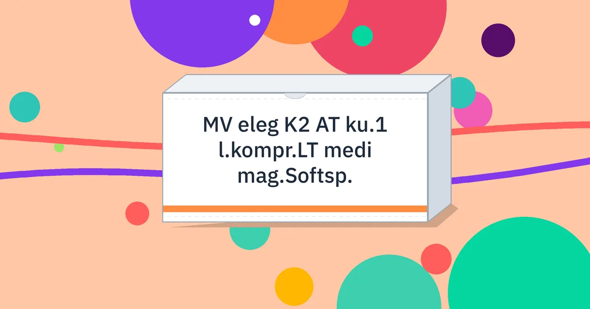 Symbolbild: Packung mit der Aufschrift MV eleg K2 AT ku.1 l.kompr.LT medi mag.Softsp. (PZN 15273962) – Verfügbarkeit und Bezug in Apotheken in Frankfurt am Main