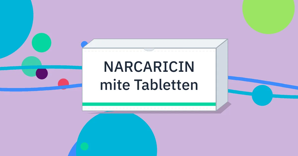 Symbolbild: Packung mit der Aufschrift NARCARICIN mite Tabletten (PZN 11296914) – Verfügbarkeit und Bezug in Apotheken in Frankfurt am Main