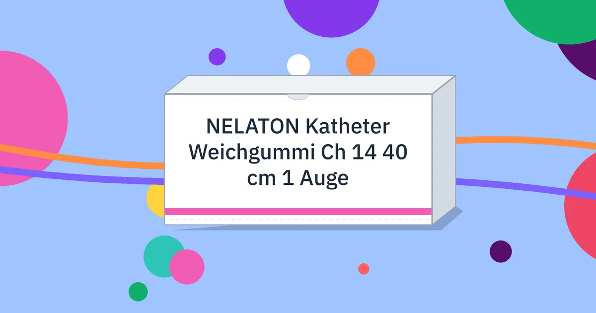 Symbolbild: Packung mit der Aufschrift NELATON Katheter Weichgummi Ch 14 40 cm 1 Auge (PZN 10085842) – Verfügbarkeit und Bezug in Apotheken in Frankfurt am Main