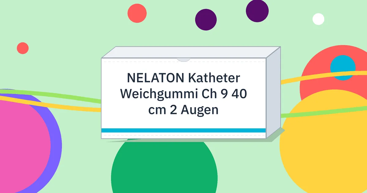 Symbolbild: Packung mit der Aufschrift NELATON Katheter Weichgummi Ch 9 40 cm 2 Augen (PZN 10085782) – Verfügbarkeit und Bezug in Apotheken in Frankfurt am Main