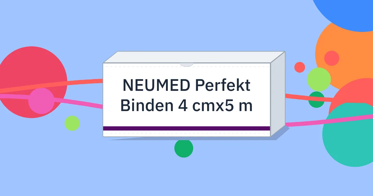 Symbolbild: Packung mit der Aufschrift NEUMED Perfekt Binden 4 cmx5 m (PZN 00802834) – Verfügbarkeit und Bezug in Apotheken in Frankfurt am Main