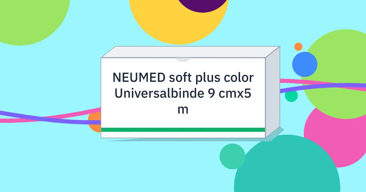 Symbolbild: Packung mit der Aufschrift NEUMED soft plus color Universalbinde 9 cmx5 m (PZN 12563926) – Verfügbarkeit und Bezug in Apotheken in Frankfurt am Main