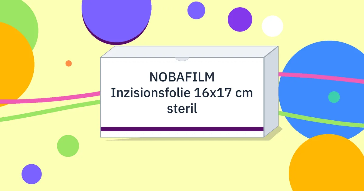 Symbolbild: Packung mit der Aufschrift NOBAFILM Inzisionsfolie 16x17 cm steril (PZN 18397682) – Verfügbarkeit und Bezug in Apotheken in Frankfurt am Main