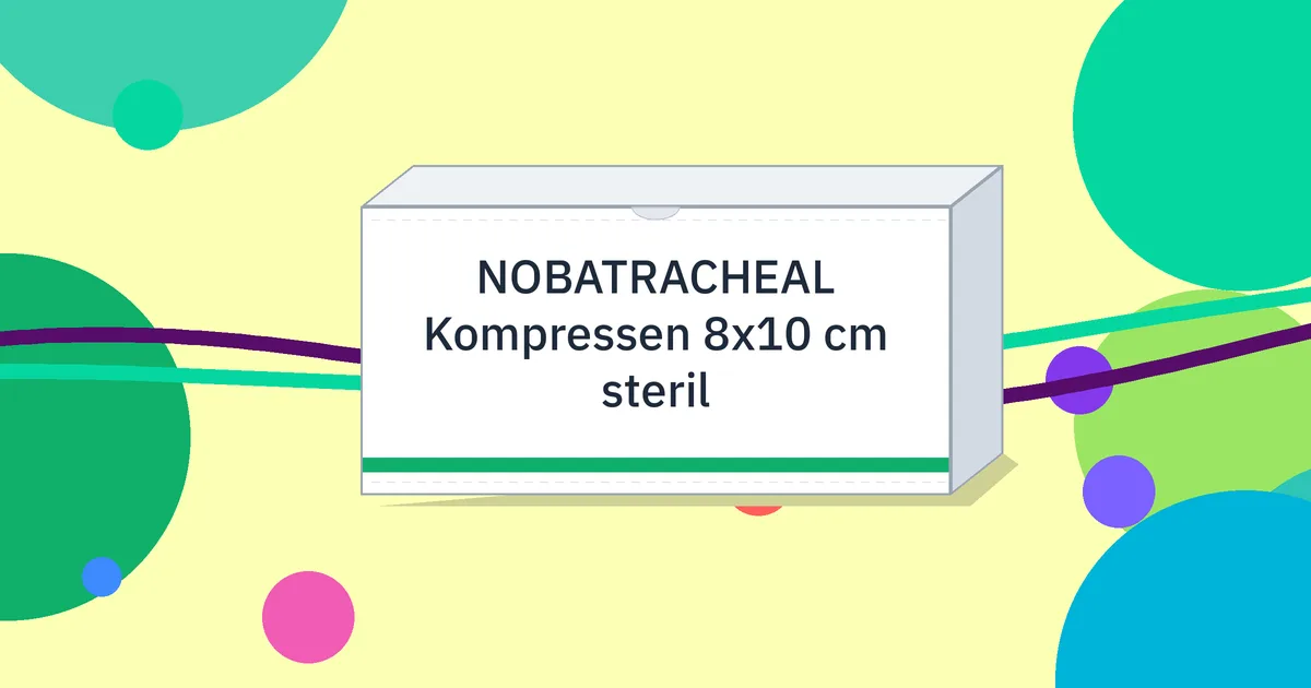 Symbolbild: Packung mit der Aufschrift NOBATRACHEAL Kompressen 8x10 cm steril (PZN 07100035) – Verfügbarkeit und Bezug in Apotheken in Frankfurt am Main