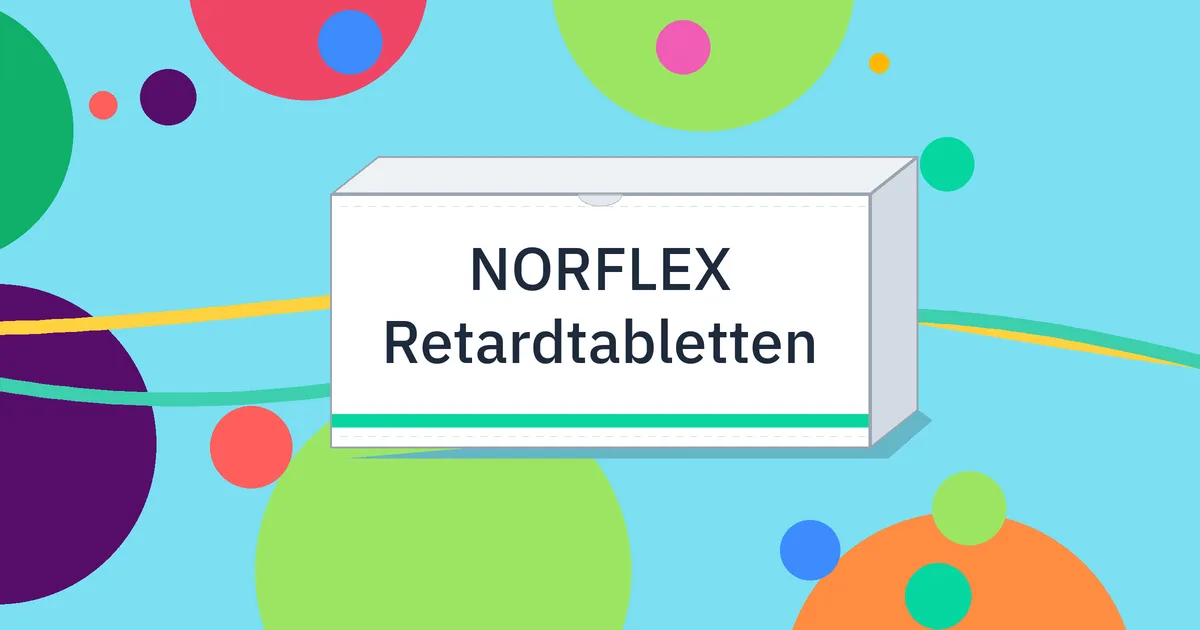 Symbolbild: Packung mit der Aufschrift NORFLEX Retardtabletten (PZN 02343098) – Verfügbarkeit und Bezug in Apotheken in Frankfurt am Main
